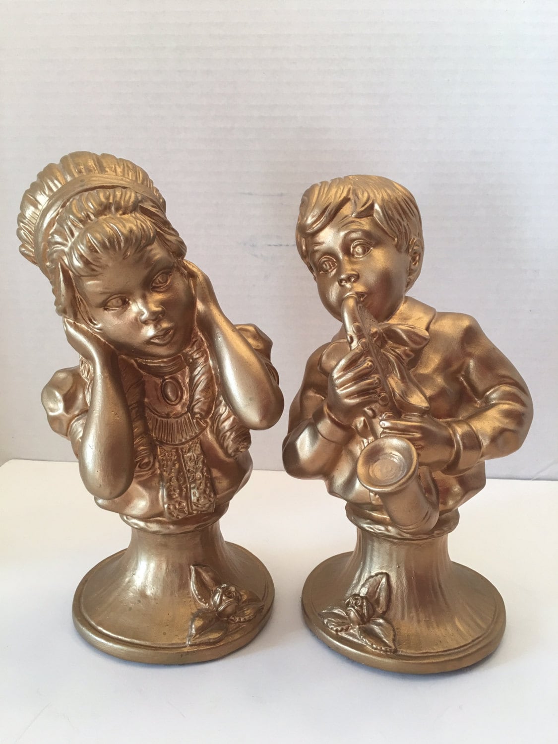 Vintage Universal Statuary Corp Gold Color Musical Bust Boy - Etsy