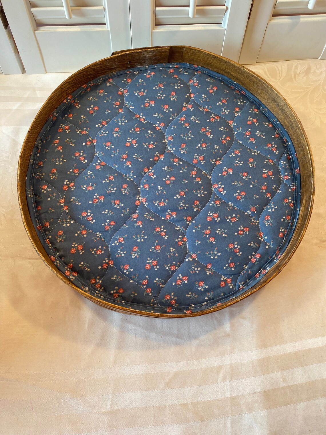 Vintage Wooden Cheese Box With Lid Hand Painted Quilted - Etsy