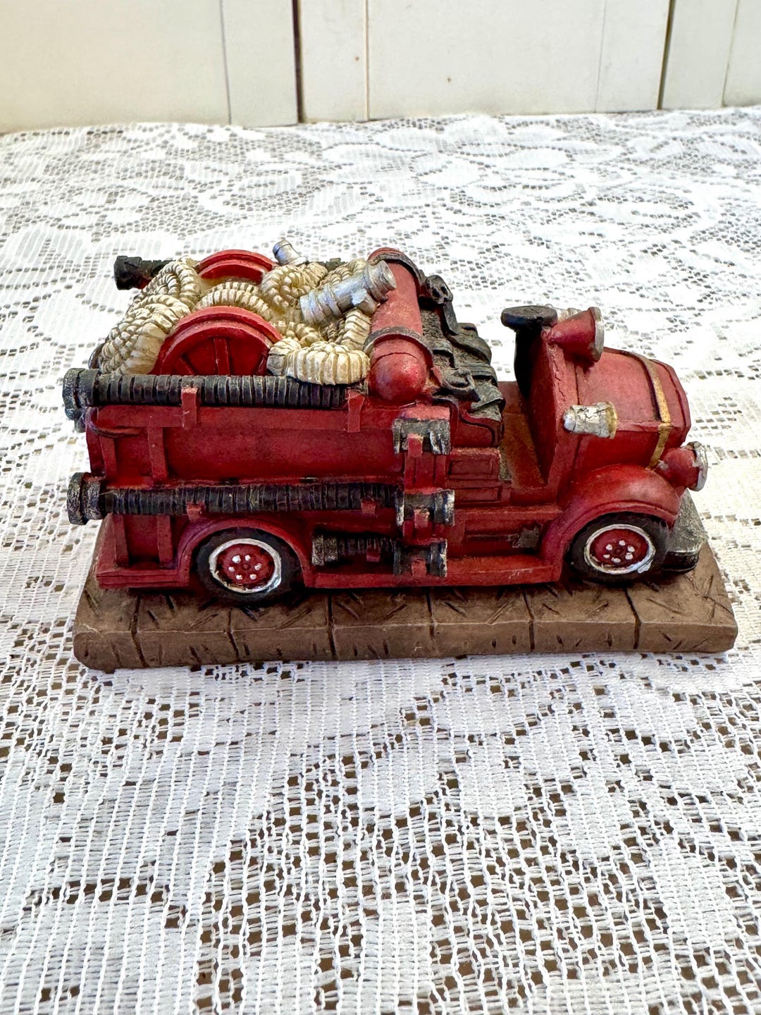 Vintage Hard Resin Fire Truck Figurine ~ 4 3/4” Long - Etsy