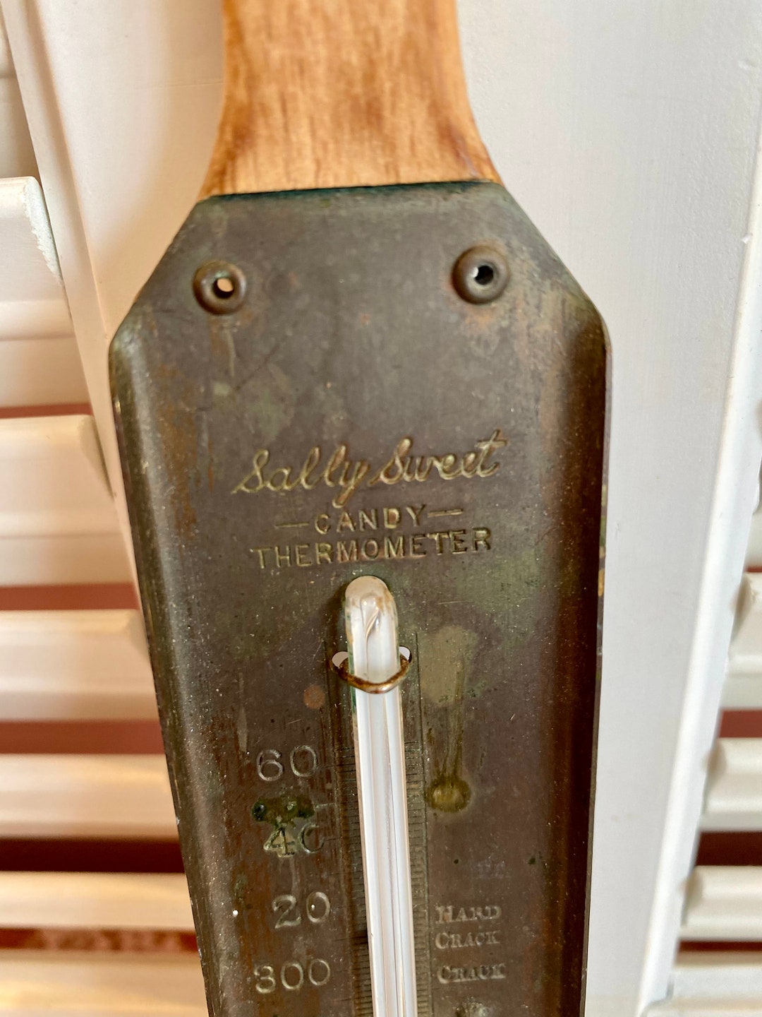 Antique Wilder Sally Sweet Candy Thermometer Metal and Wood - Etsy