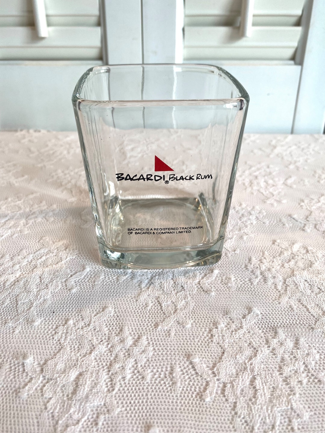 Vintage Bacardi Black Rum Glass ~ on the Rocks Glass ~ 1992 ~ in Box ...