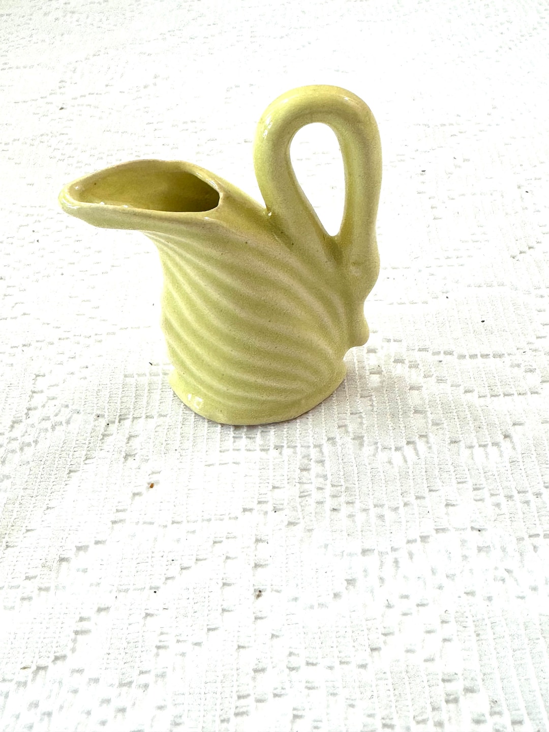 Vintage Miniature Pitcher ~ Yellow Swan Handle ~ Small Pitcher ~ 2 1/2 ...