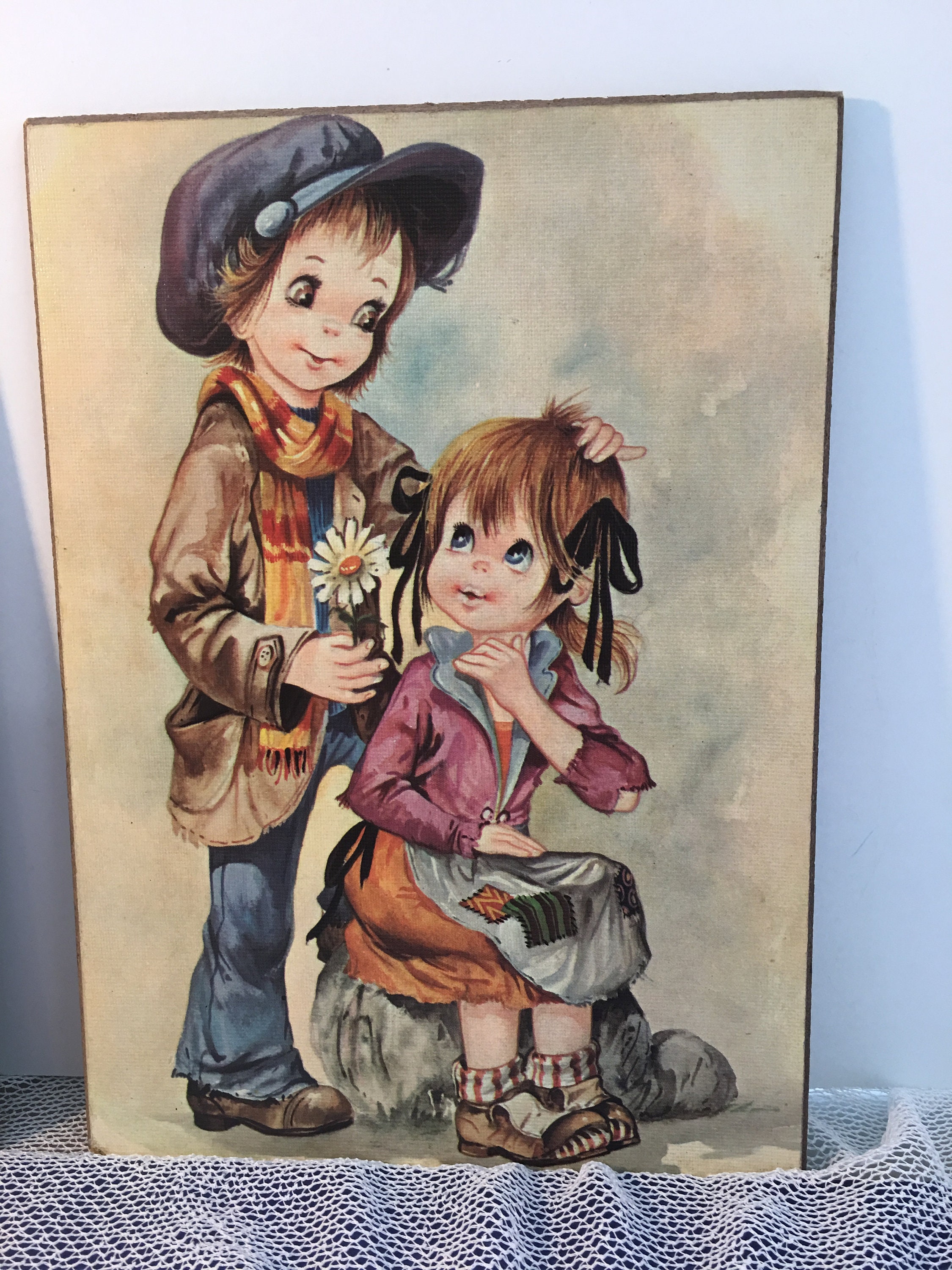 Vintage Italian Pictures Mossimo Big Eyes Wall Art Set - Etsy