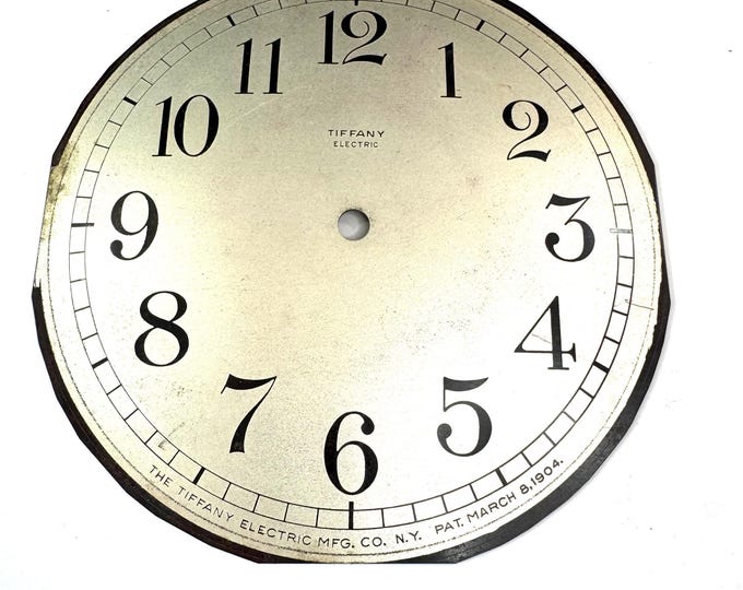 Vintage Tiffany Electric Clock Face Dial ~ Metal Clock Face Disc ~ Wall ...