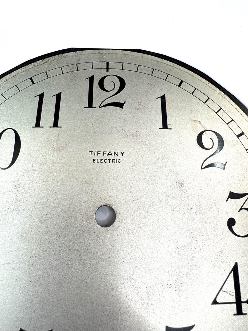 Vintage Tiffany Electric Clock Face Dial ~ Metal Clock Face Disc ~ Wall ...