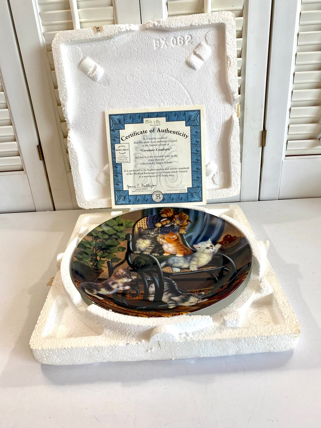 Vintage Collectible Plate ~ Creature Comforts ~ Litter Rascals ...