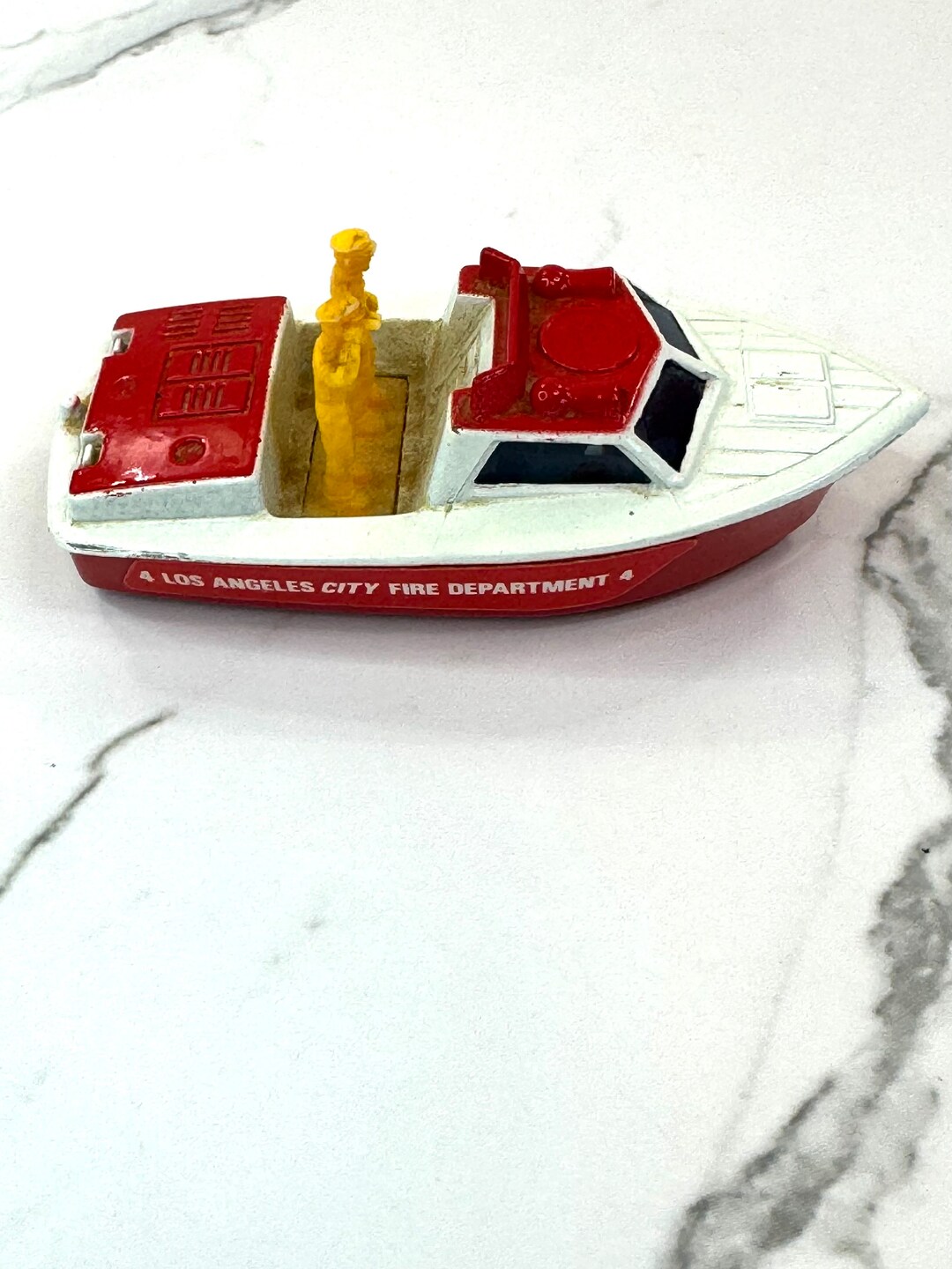 Vintage Matchbox Superfast Police Launch Red and White Boat With Yellow ...