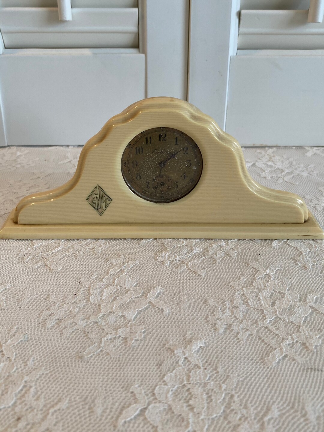 Vintage Celluloid Clock ~ Shelf Clock ~ Vanity Clock ~ Art Deco ~ Small ...