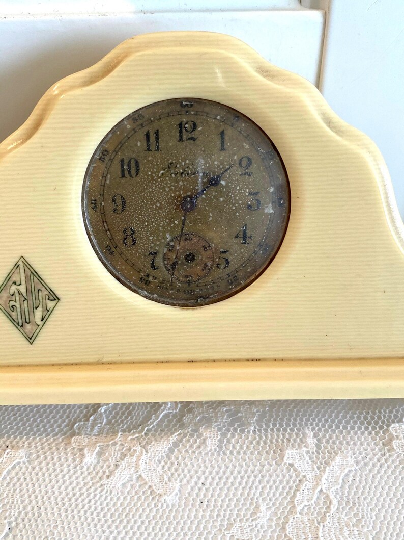 Vintage Celluloid Clock ~ Shelf Clock ~ Vanity Clock ~ Art Deco ~ Small ...