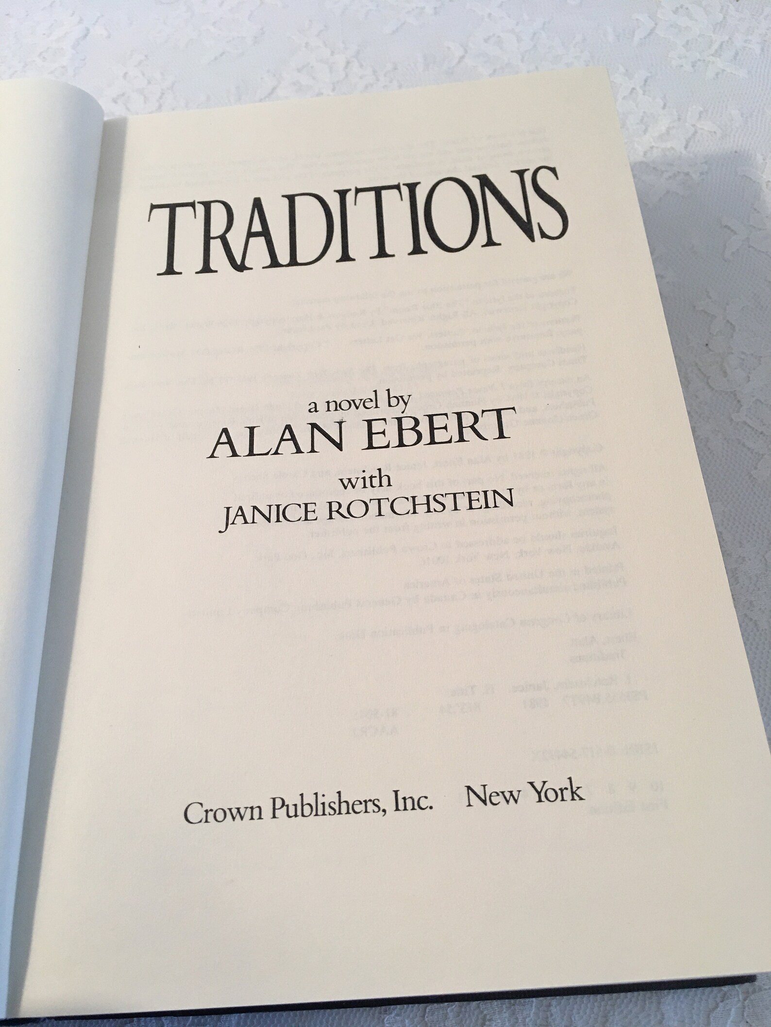 Vintage Book Traditions Alan Ebert First Edition - Etsy