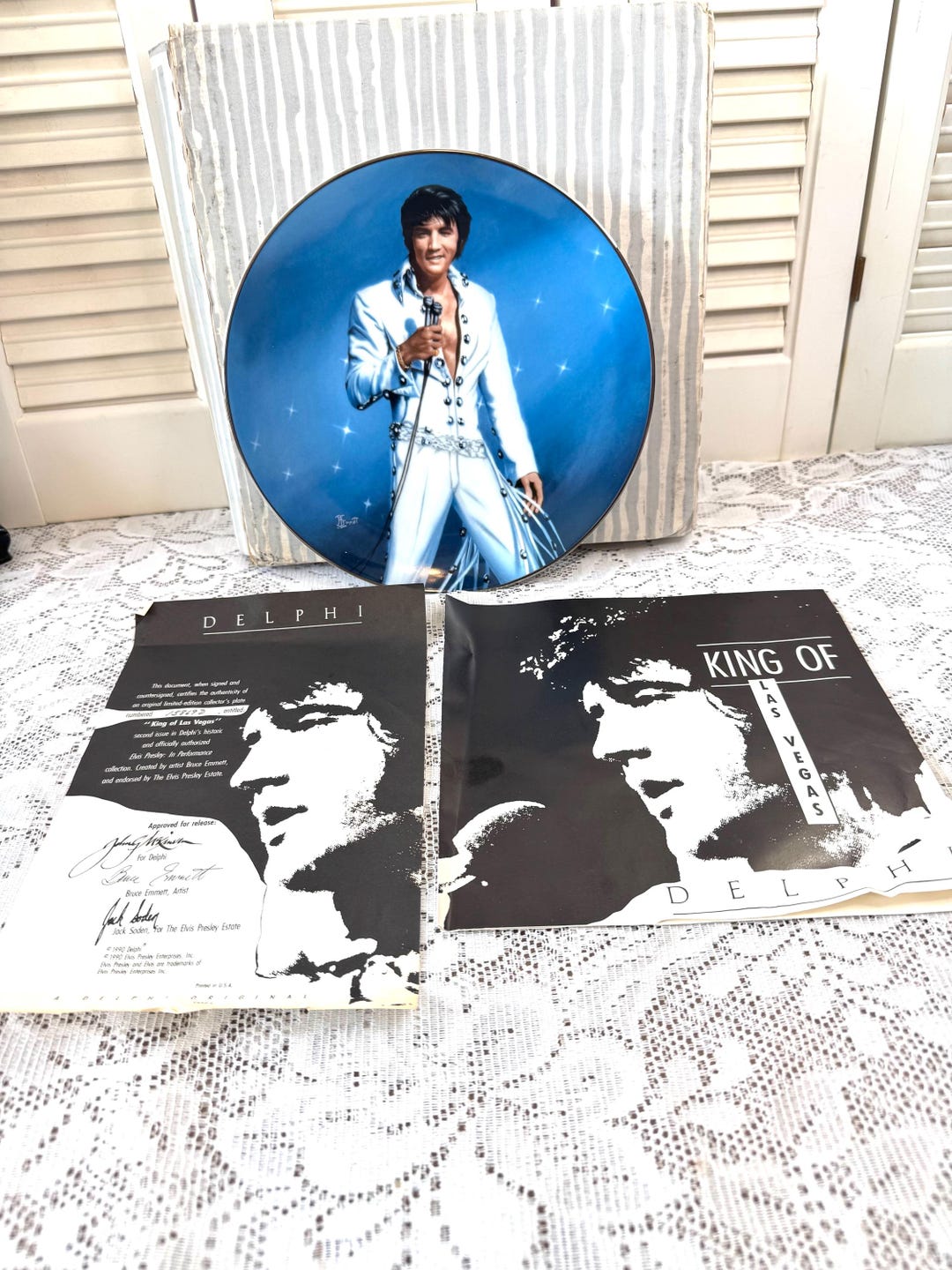 Vintage Elvis Presley Collectible Plate “king of Las Vegas” 1991 ...