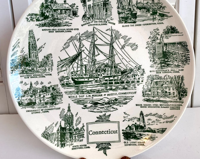 Vintage Connecticut Plate ~ State Souvenir Plate ~ 1950’s 1960’s ...