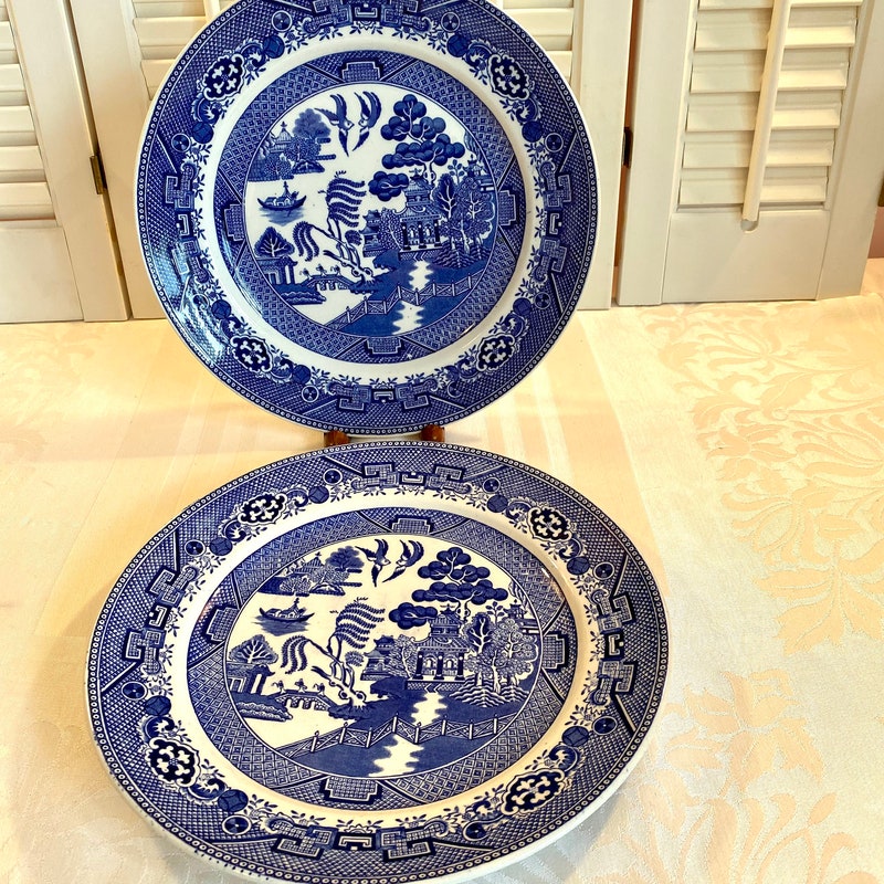 Antique Blue Plates - Etsy