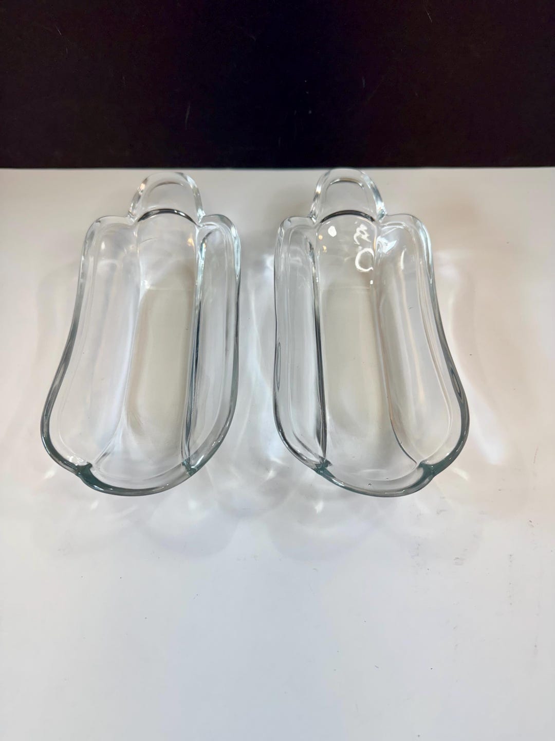 Vintage Pressed Glass Banana Split Boat/dessert Dish/relish Dish ...