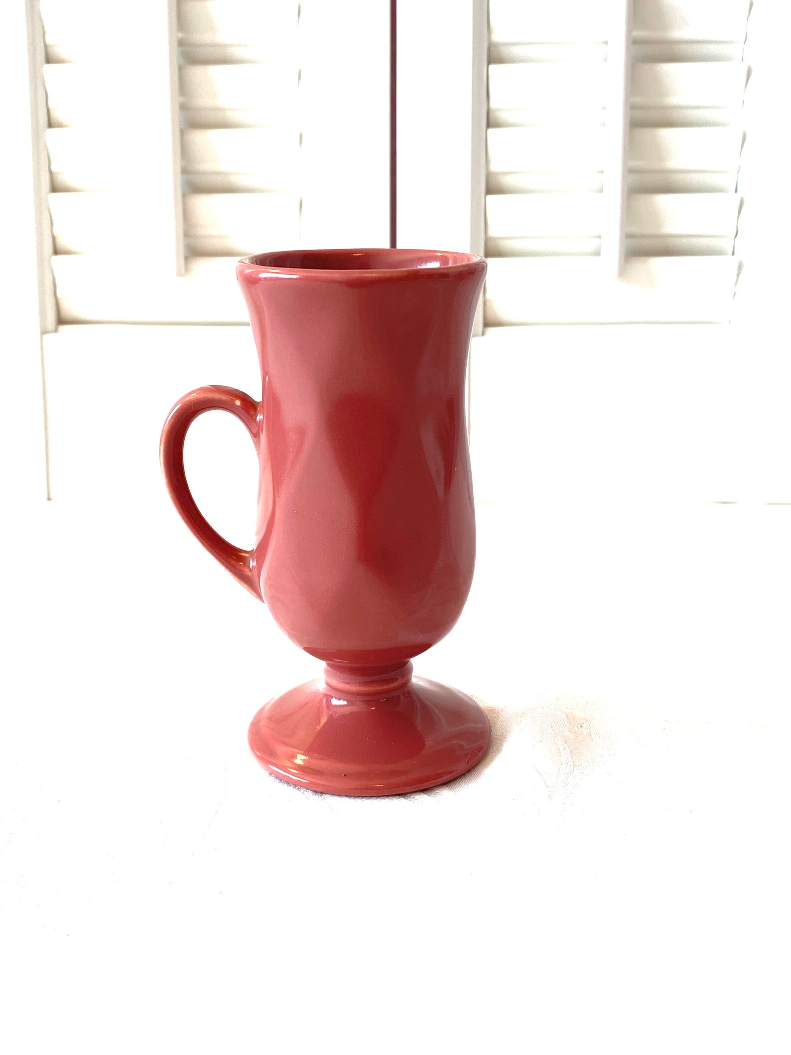 Vintage Hall Pedestal Mug Pink Footed Mug Made in USA 4 - Etsy