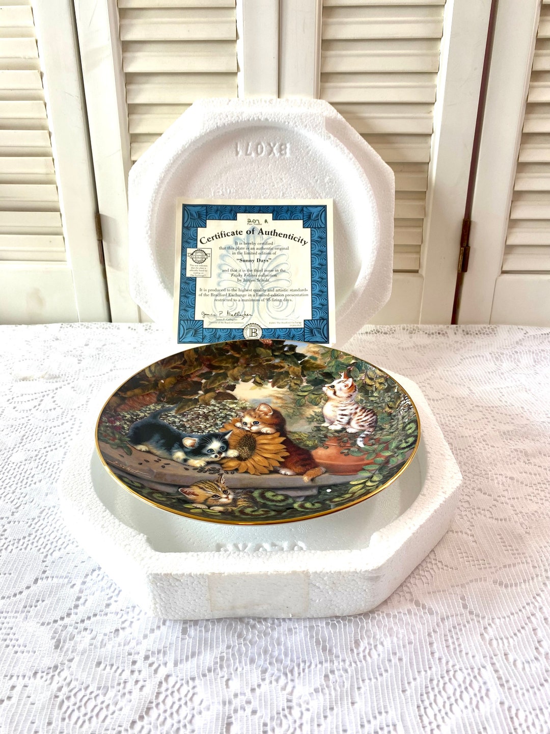 Vintage Collectible Plate ~ Sunny Days ~ 3rd Issue in Frisky Felines ...