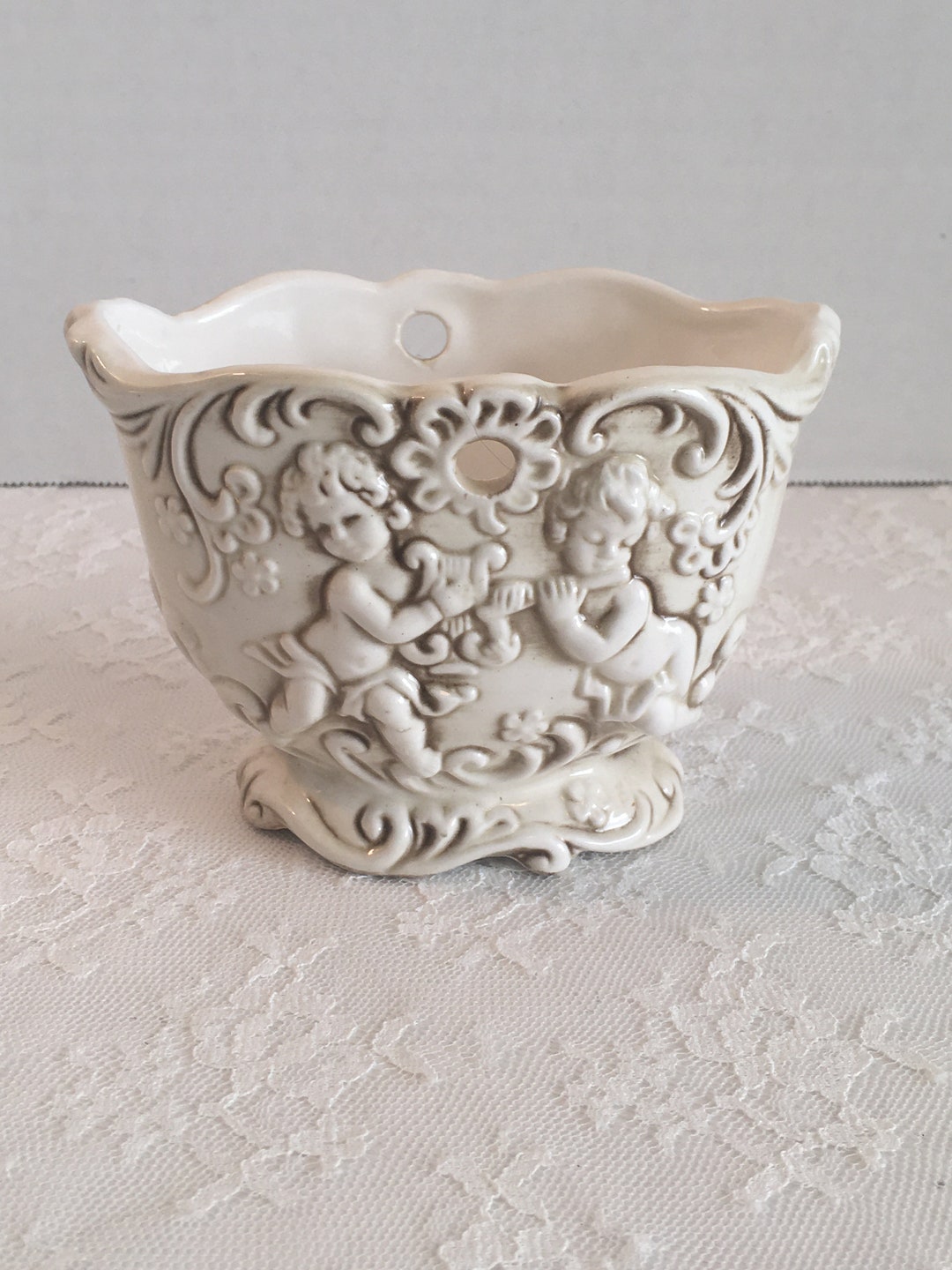 Vintage Inarco E-3069 Embossed Dish ~ Design of Cupids and Swirls ...