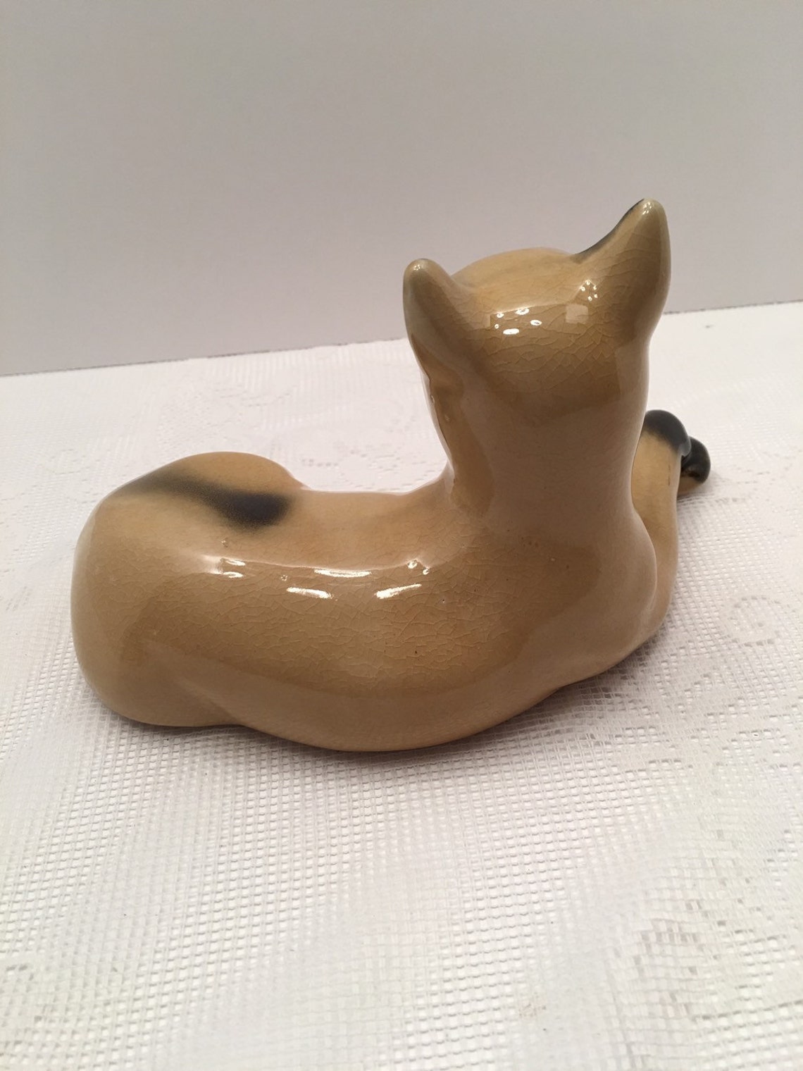 Vintage Brazil Cat Figurine Golden Tan Siamese Blue Eyes - Etsy