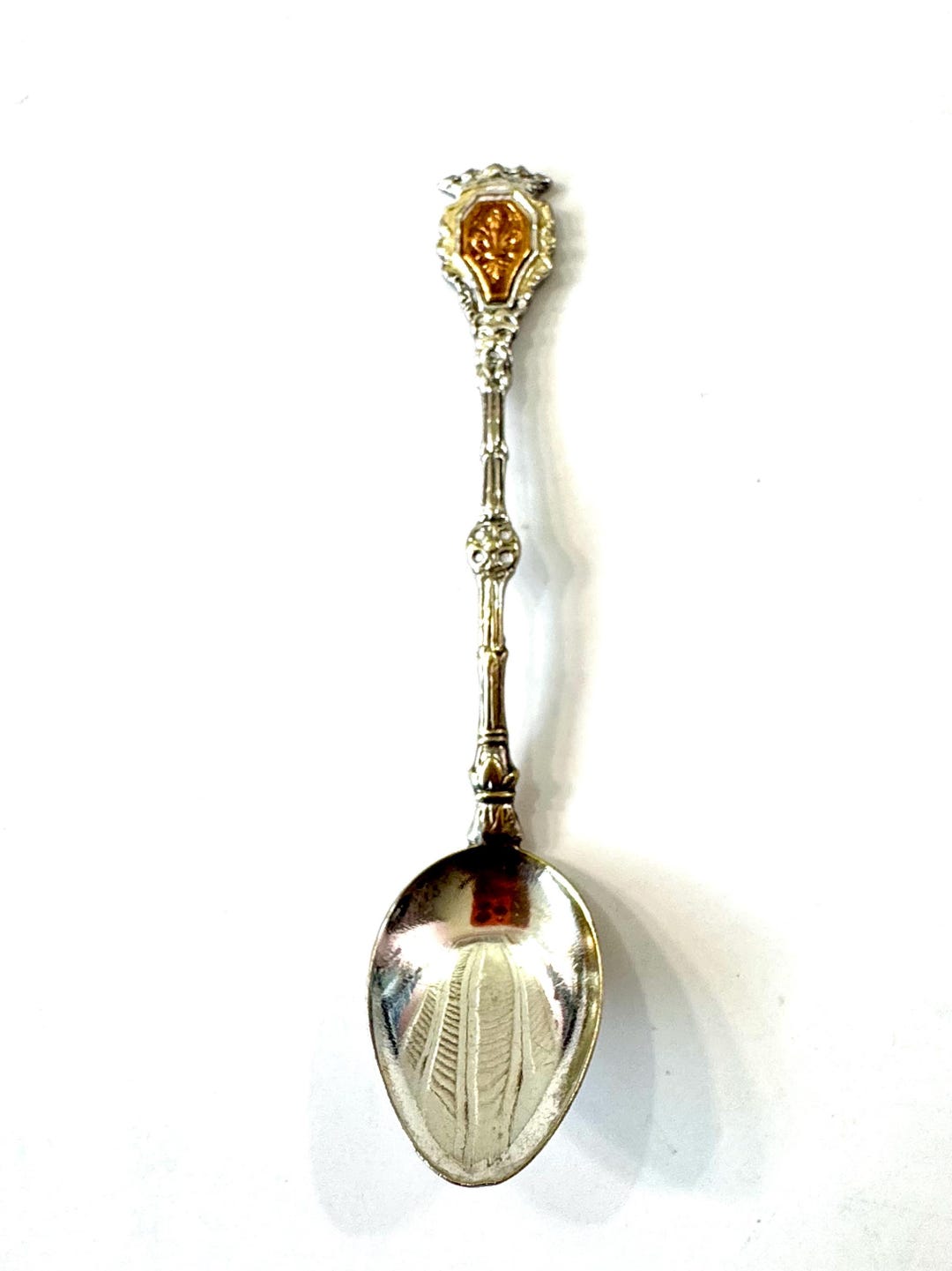 Vintage Coppertone Flower on Handle Small Spoon ~ Silvertone Spoon ~ 4 ...