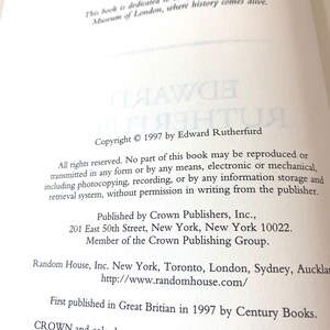Vintage Book ~ London ~ Edward Rutherford ~ 1997 ~ Hardcover W/dust ...