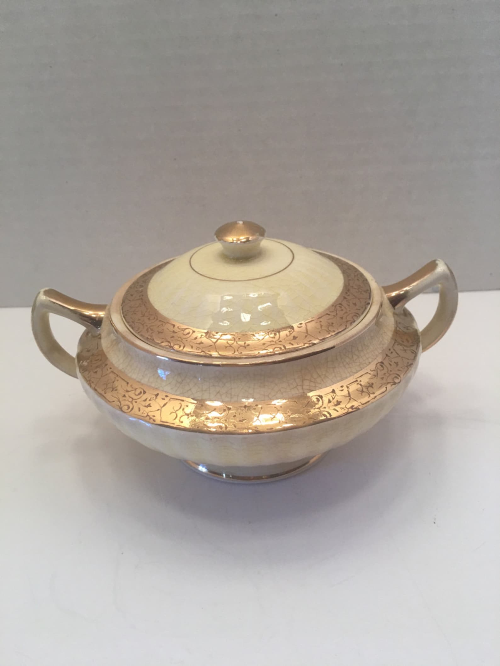 Vintage 18 Carat Gold Covered Sugar Bowl Warranted 18 Carat - Etsy