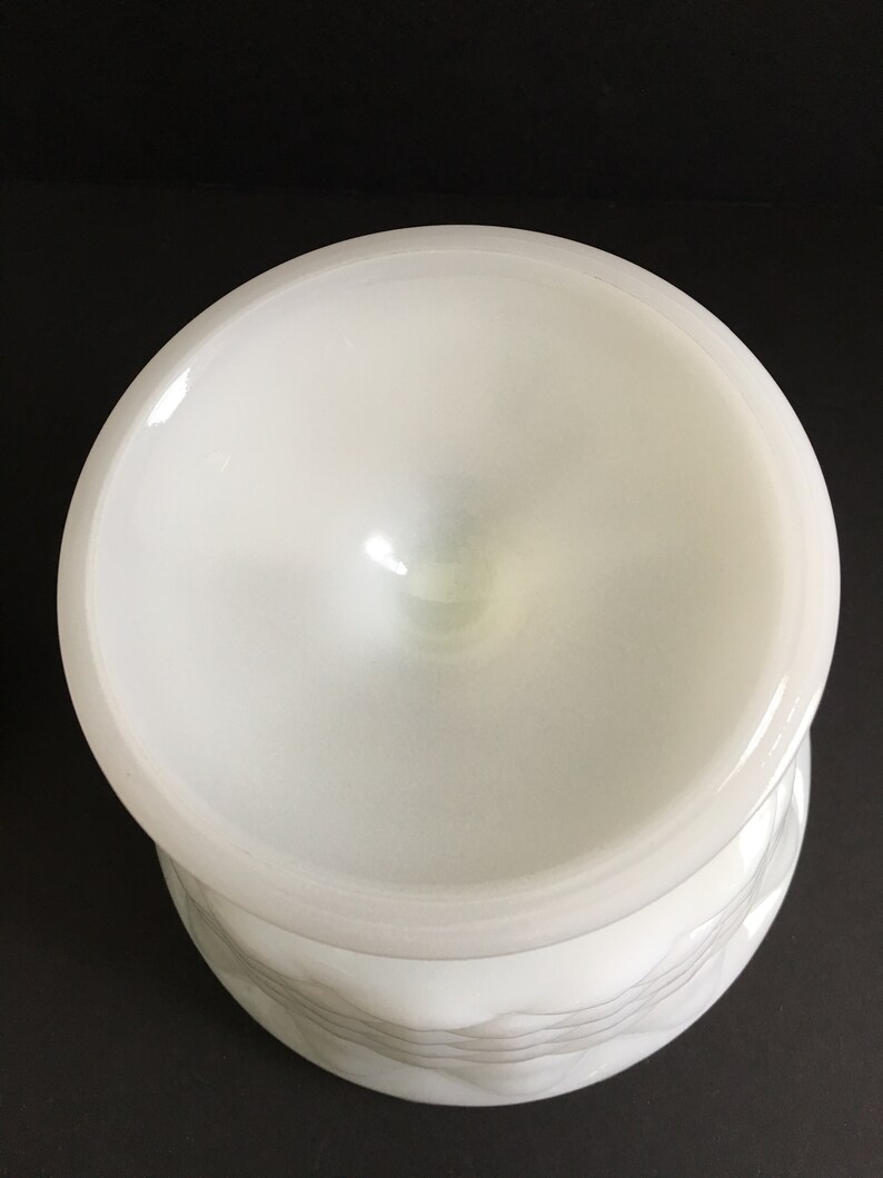 Vintage Milk Glass Covered Dish Quilted Diamond Pattern | Etsy