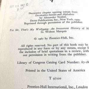 Vintage Book ~ Yes Sir, That’s My Wolfgang ~ G. Welton Marquis ~ 1967 ...