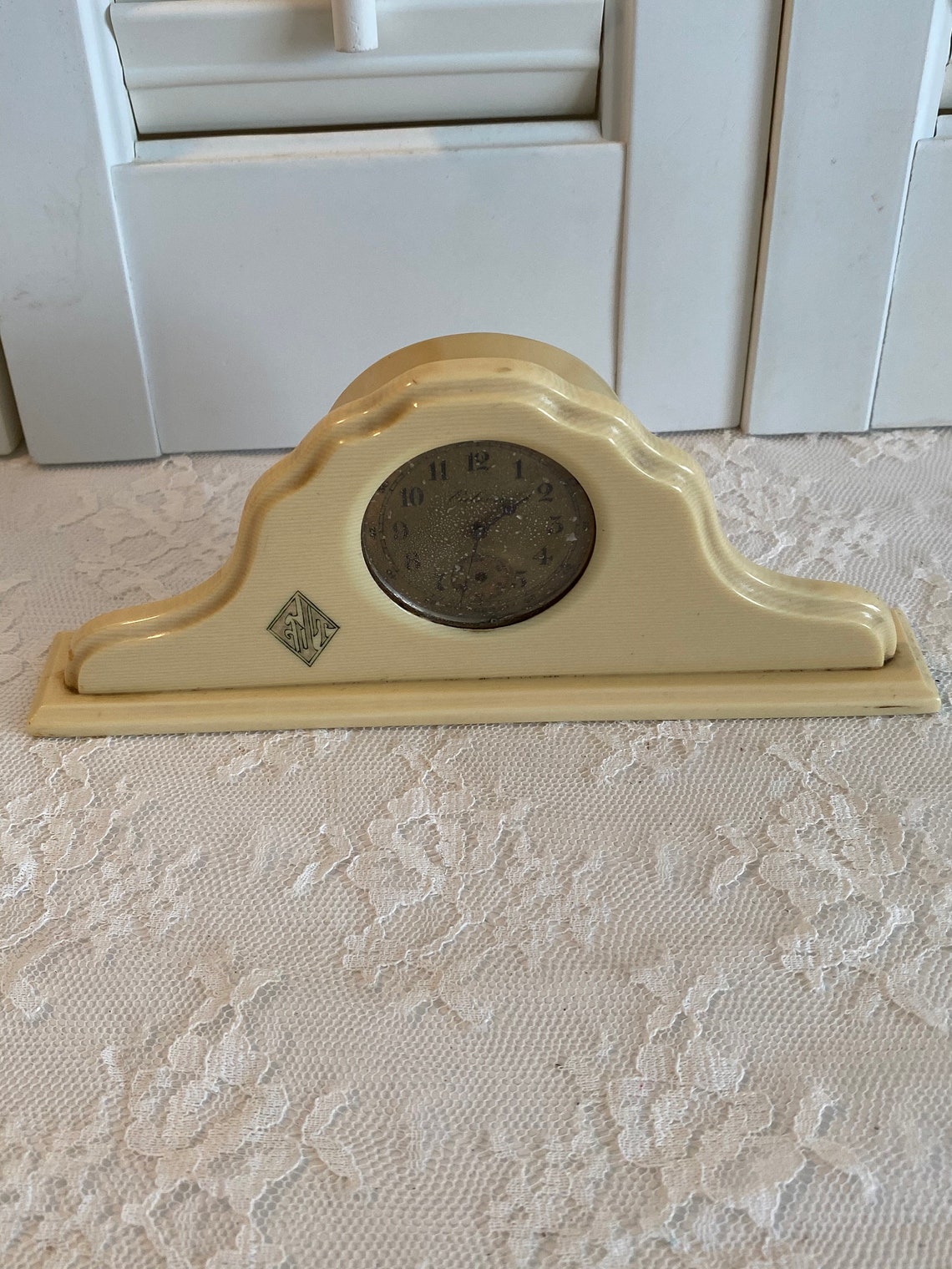 Vintage Celluloid Clock ~ Shelf Clock ~ Vanity Clock ~ Art Deco ~ Small ...