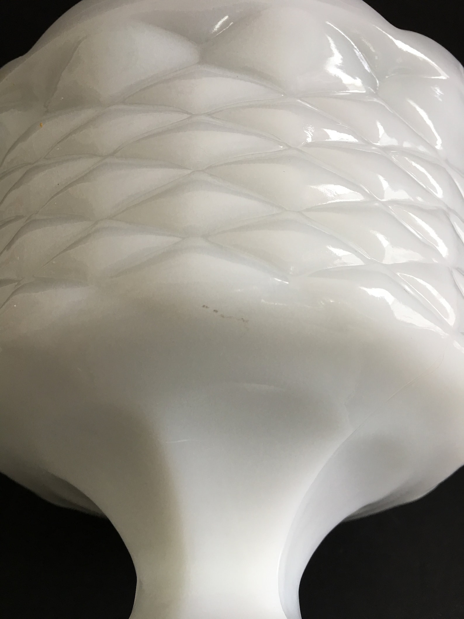 Vintage Milk Glass Covered Dish Quilted Diamond Pattern | Etsy