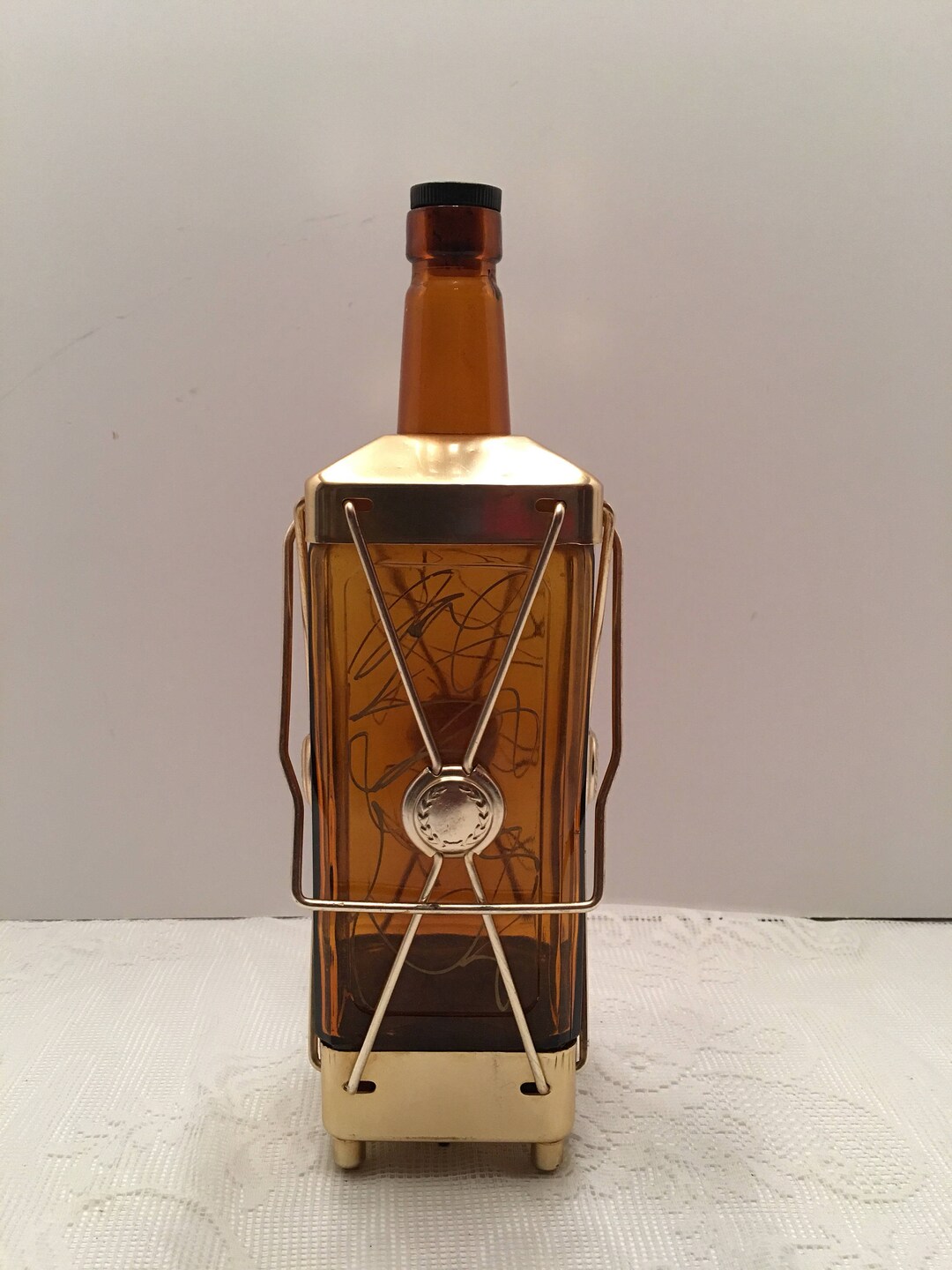 Musical Decanter ~ Liquor Decanter ~ Amber & Gold ~ Japan ~ Antique ...