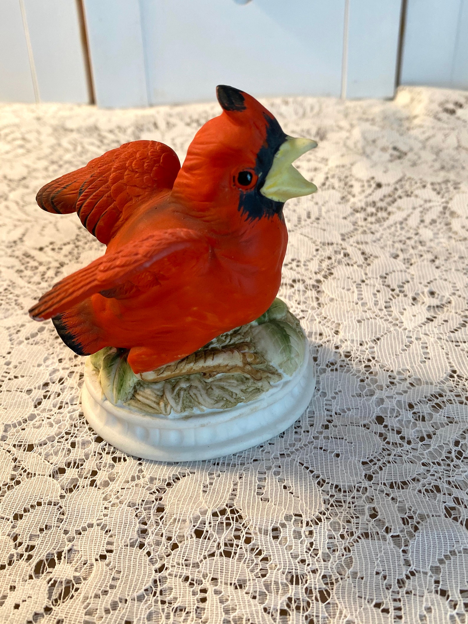 Vintage Lefton China Bird Figurine Cardinal KW 1637 Red | Etsy