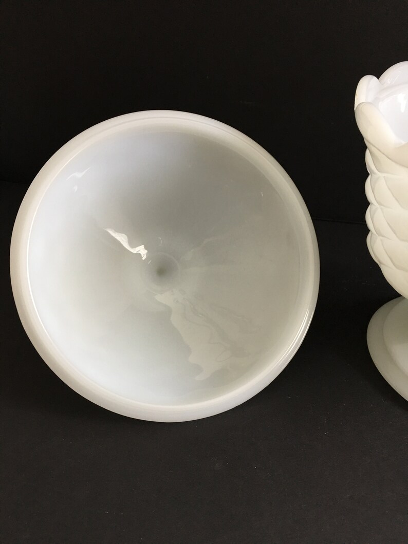 Vintage Milk Glass Covered Dish Quilted Diamond Pattern - Etsy