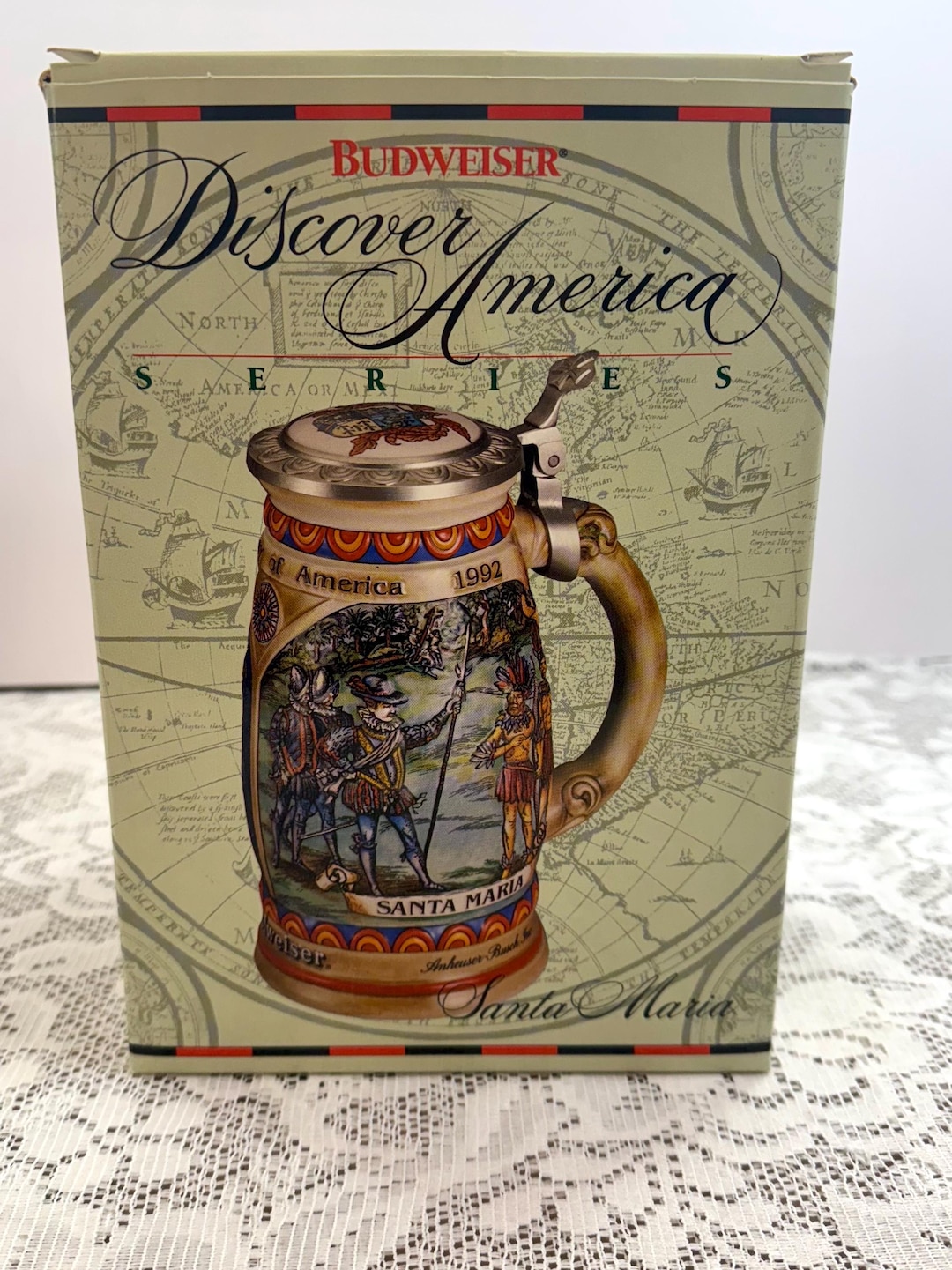 Vintage Budweiser Stein Santa Maria 1992/discover America Series ...