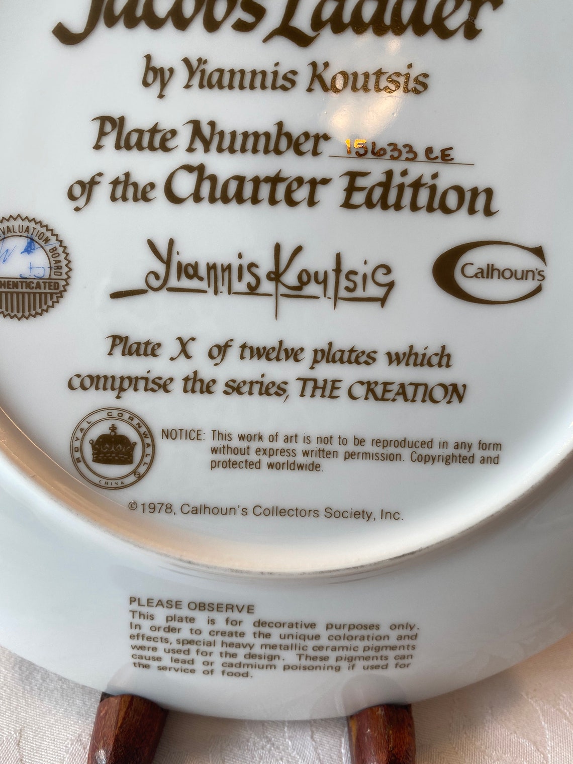Vintage the Creation Plate Series Jacobs Ladder 1978 - Etsy
