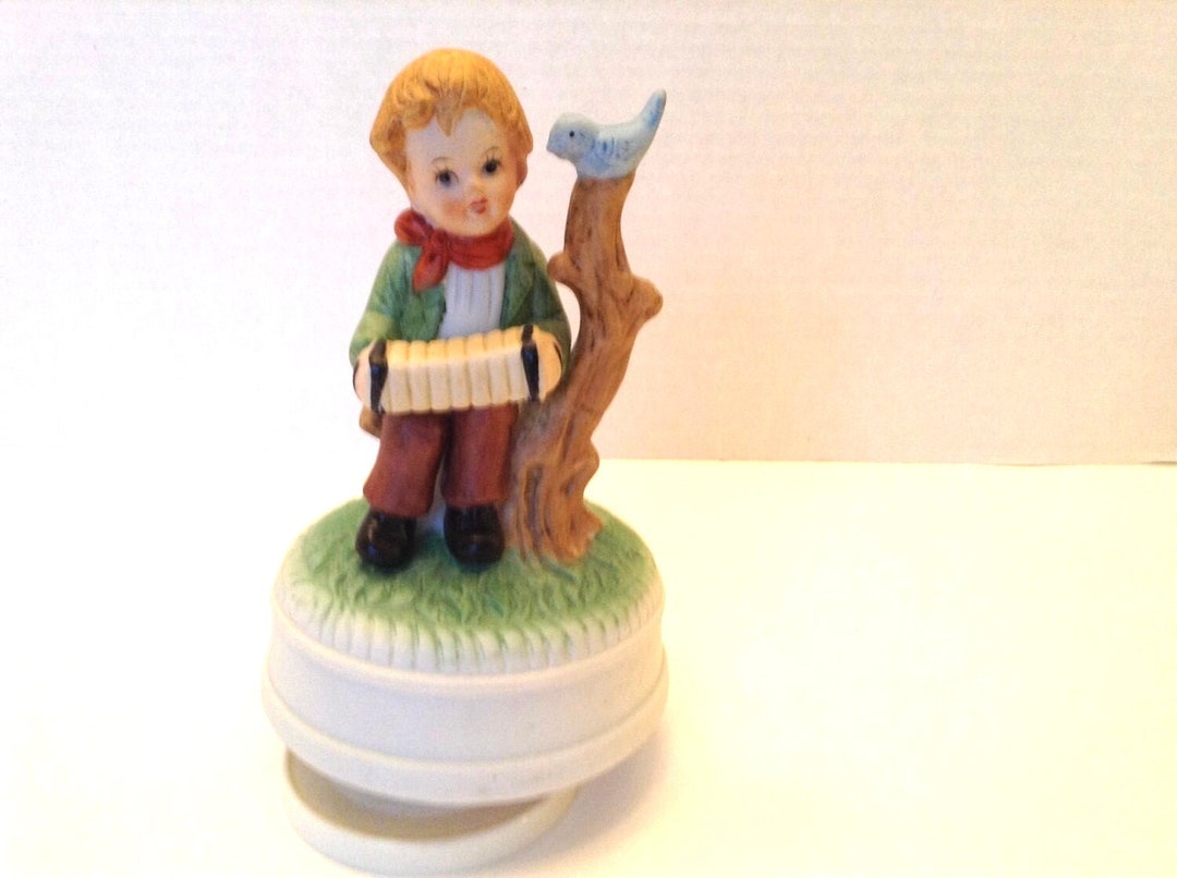 Vintage Music Box ~ Boy Playing Harmonica ~ Collectible - Etsy