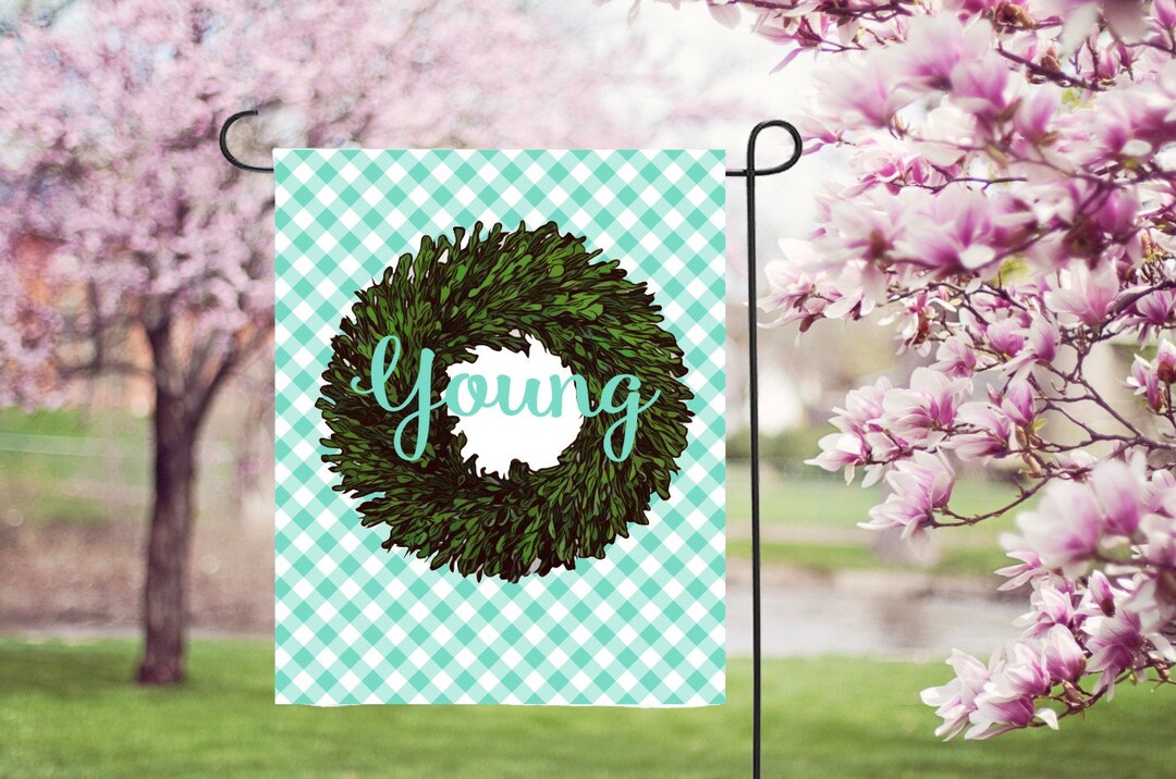 Monogram yard flag, welcome flag, outdoor decor, patio decor, custom ...