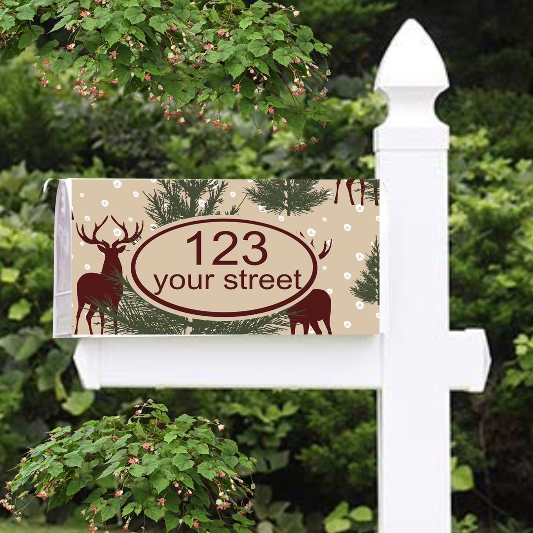 Deer Mailbox Cover Leaves Washable Magentic Mailbox Cover Personalized ...