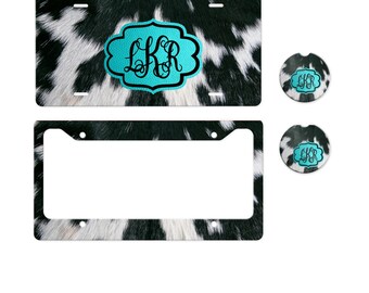 Cow Print License Plate | Etsy