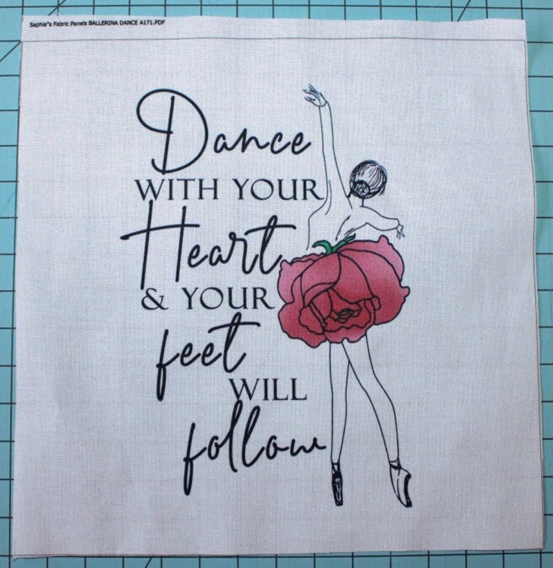 Ballerina Dance 100% Cotton Fabric Panel Block Small Quilting Sewing ...