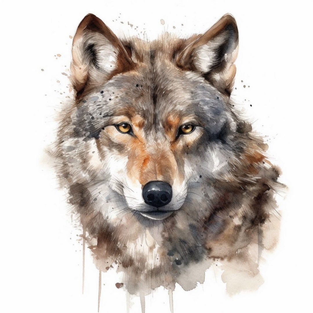 Wolf 100% Cotton Fabric Panel Square Small Quilting Sewing Project ...