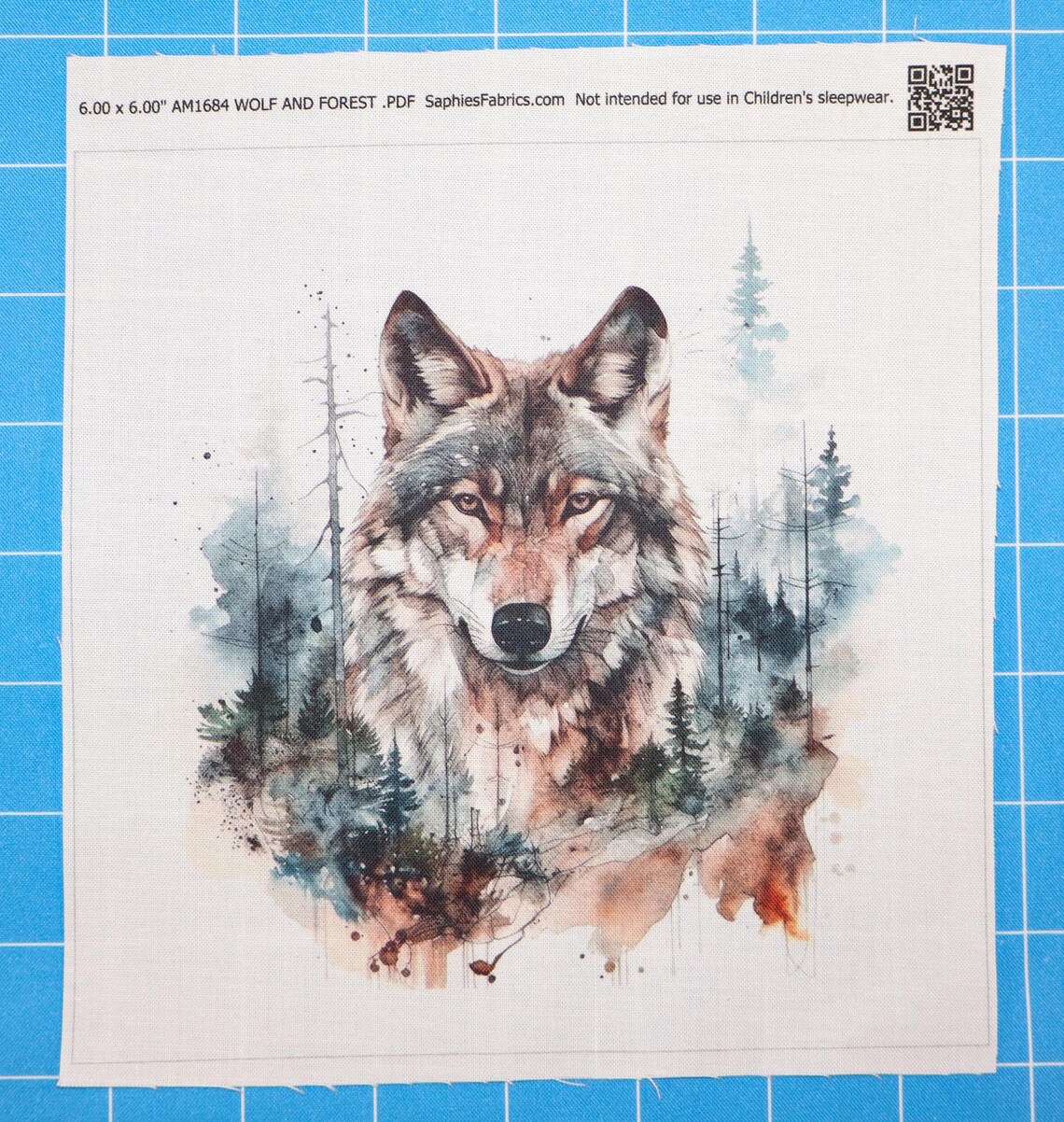 Wolf 100% Cotton Fabric Panel Block Quilt Square D161 - Etsy