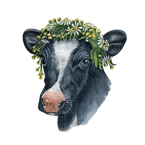 Realistic Holstein Cow Fabric Panel - Etsy