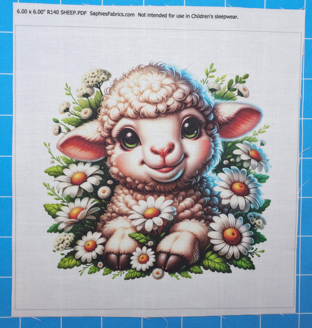 Sheep Lamb 100% Cotton Fabric Panel Block | Small Sewing Quilting ...