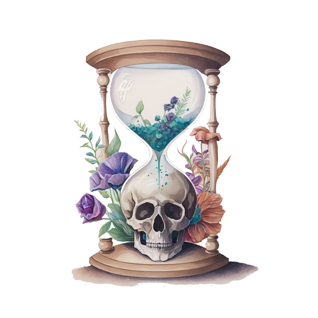 Hourglass Skull 100% Cotton Fabric Panel Square Quilting - Etsy