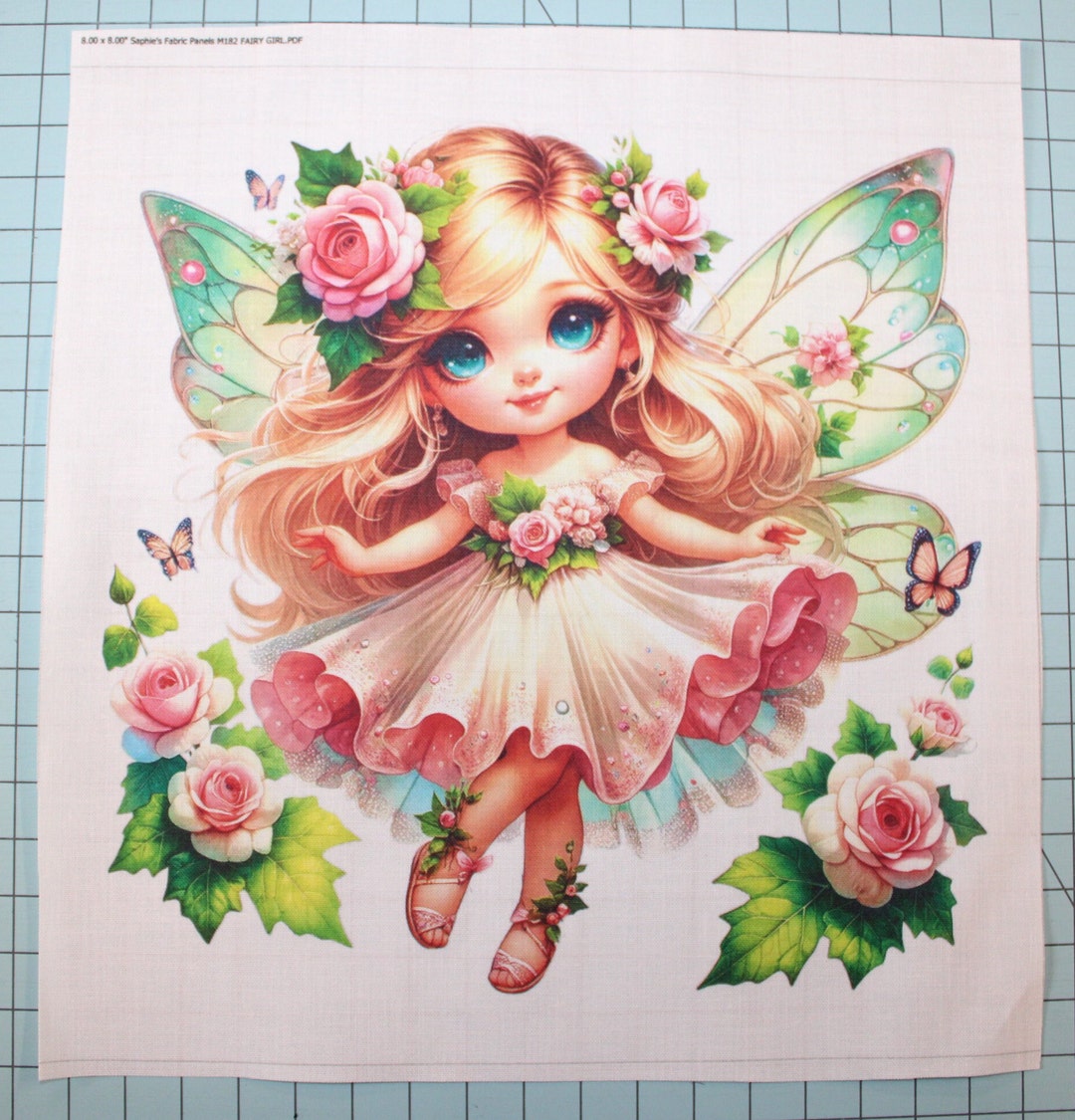 Fairy Girl 100% Cotton Fabric Panel Square Small Sewing Quilting Block ...