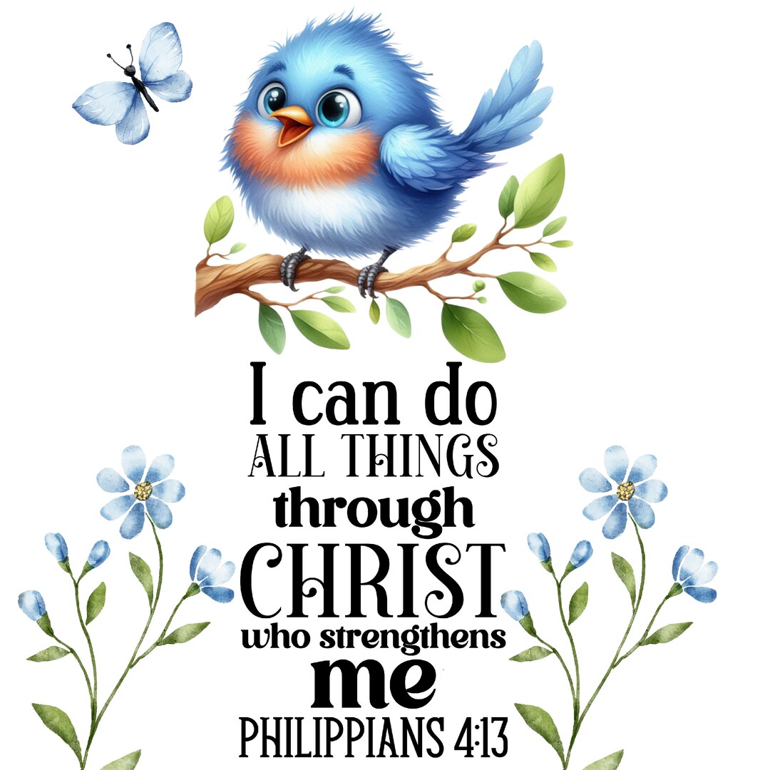 Philippians 4:13 Bible Verse 100% Cotton Fabric Panel Square Small ...