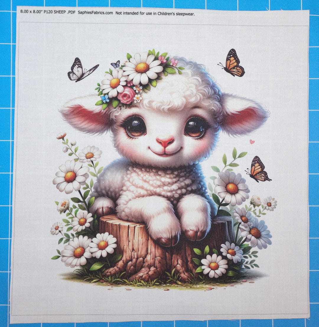 Sheep Lamb 100% Cotton Fabric Panel Block | Small Sewing Quilting ...