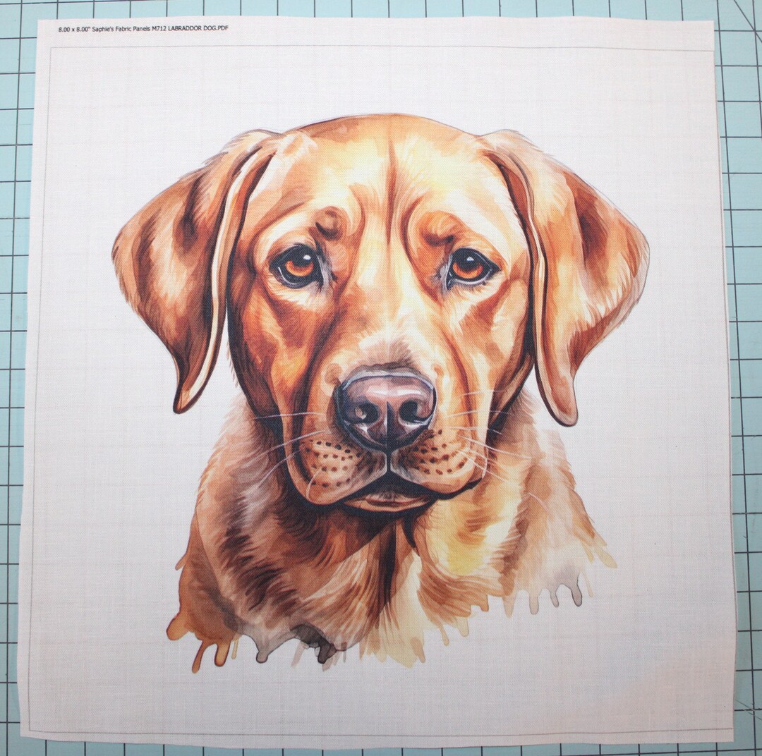 Labrador 100% Cotton Fabric Panel Block Small Sewing Quilting Square ...