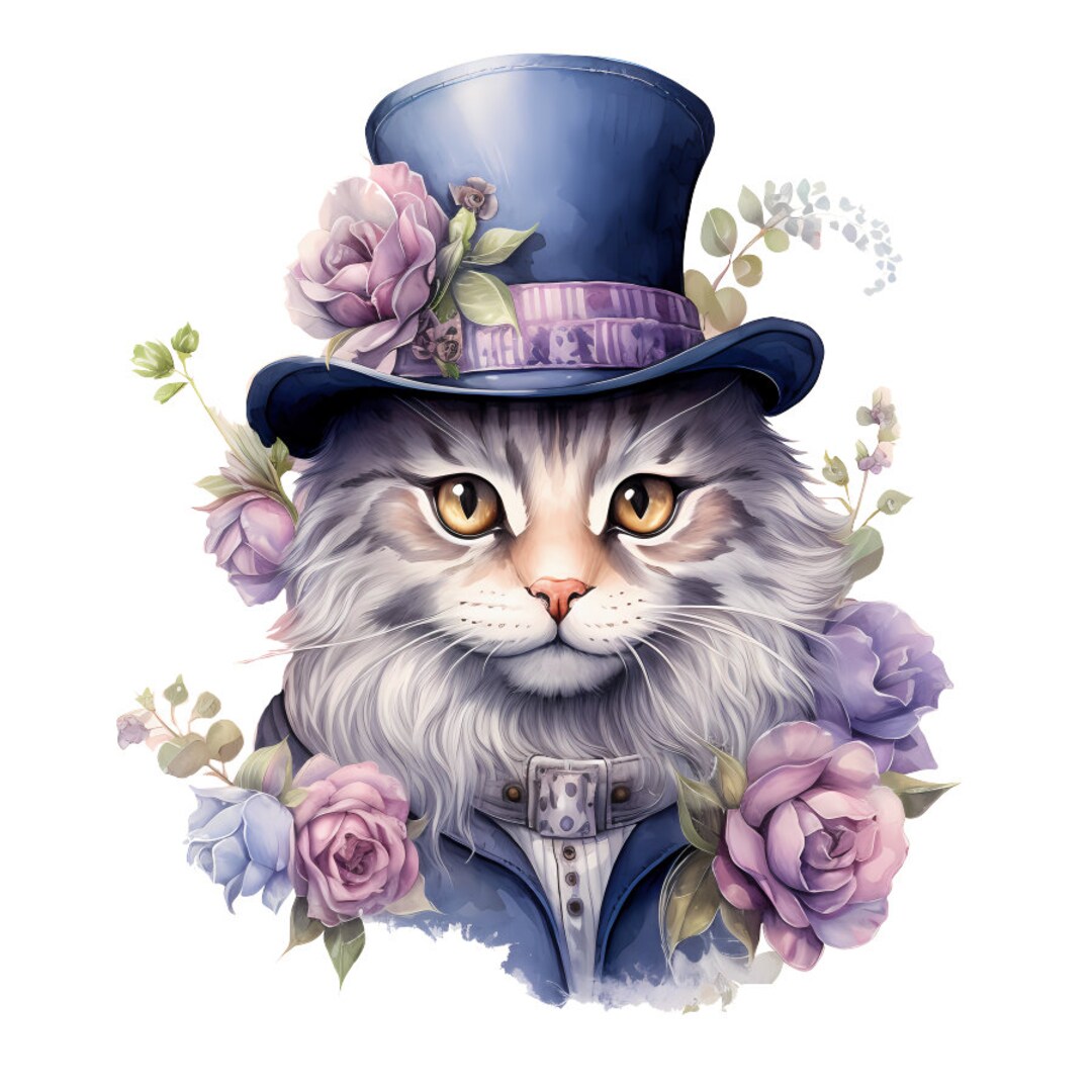 Victorian Kitty Cat 100% Cotton Fabric Panel Square Small Sewing ...