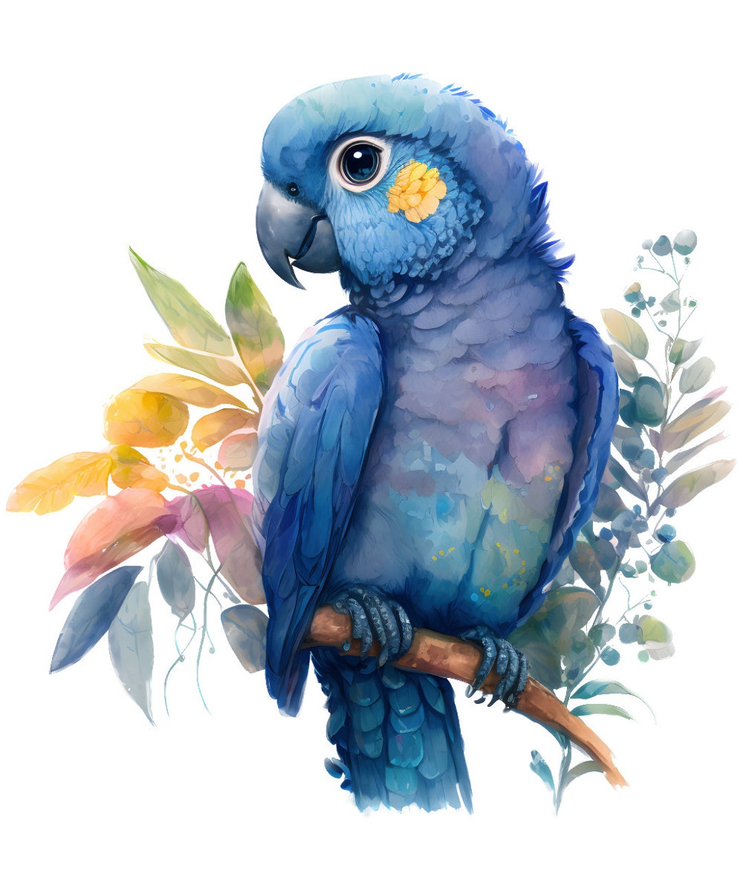 Blue Parrot 100% Cotton Fabric Panel Square Quilting Sewing - Etsy